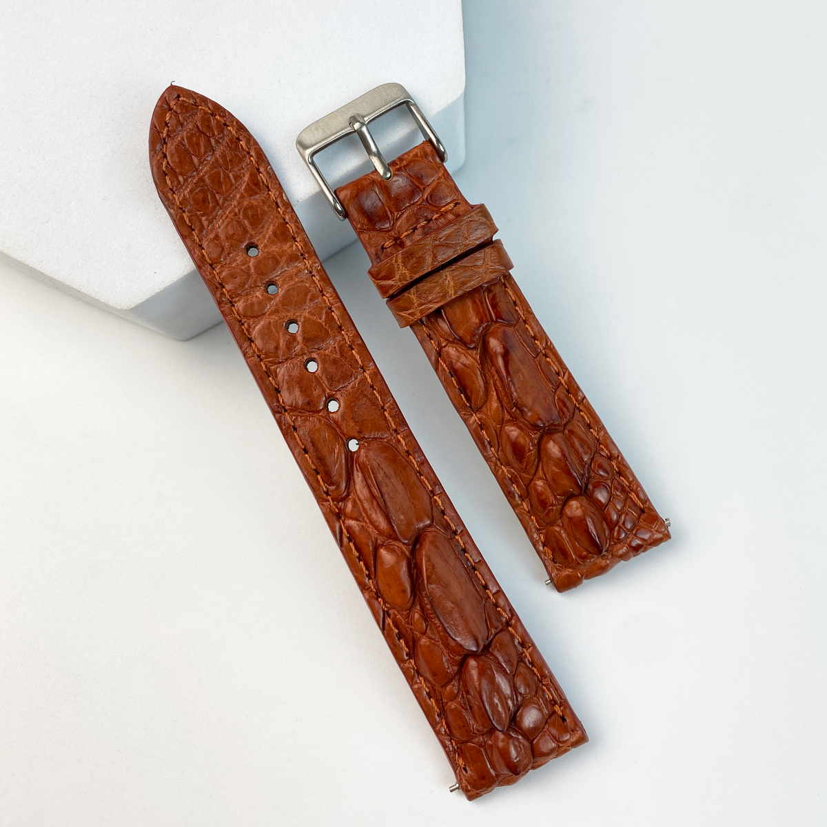 Hornback Alligator Leather Watch Band For Men Luxury Crocodile Strap ...